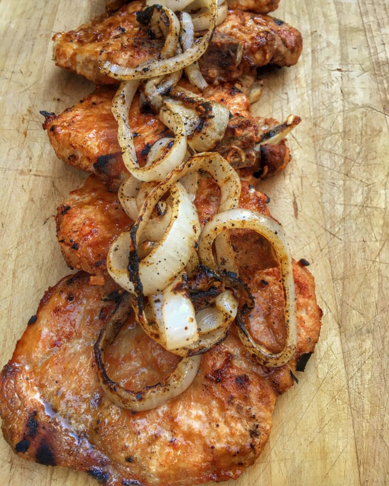 Grilled French Onion Wild Boar Chops – From Field To Plate